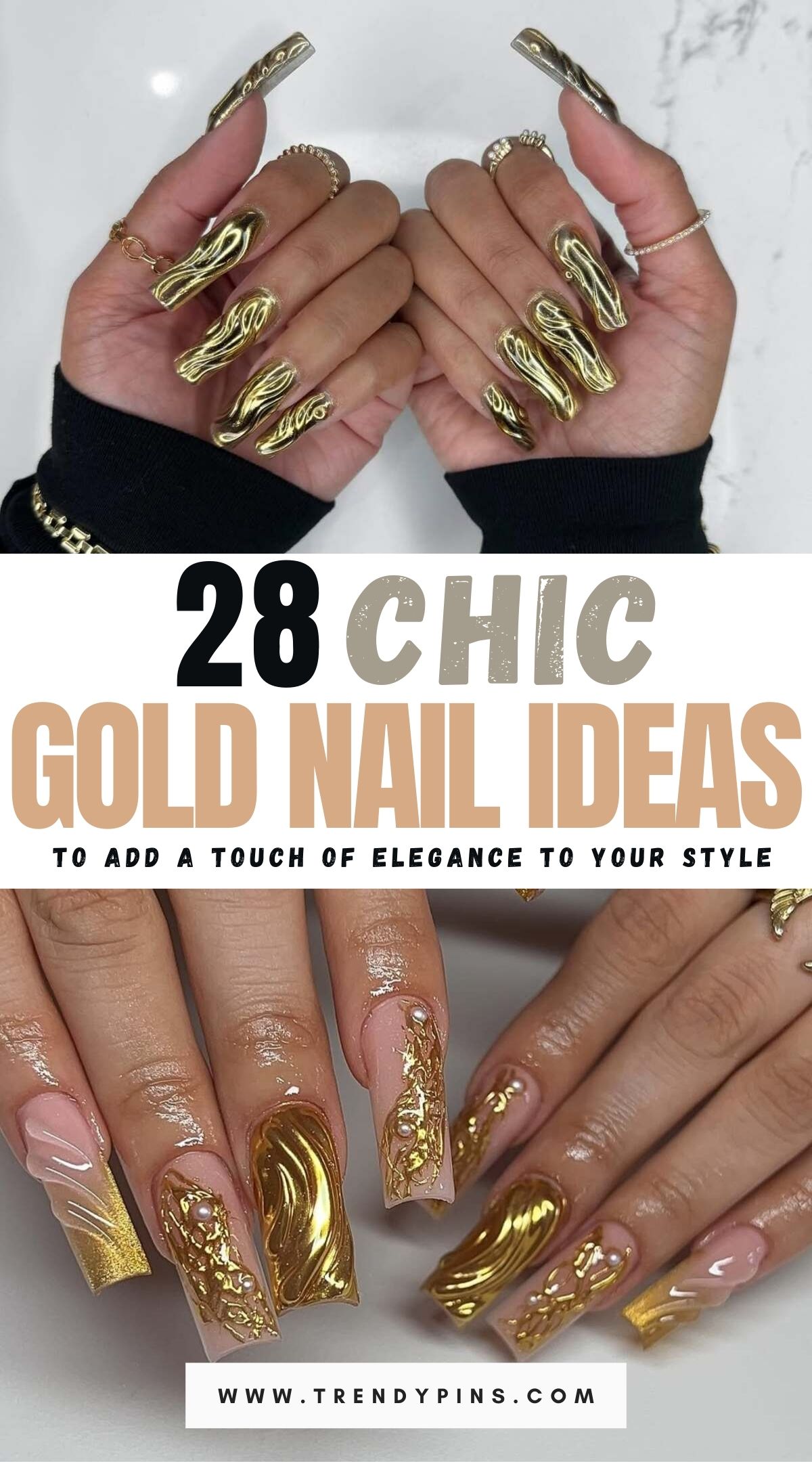28 Stunning Gold Nail Design Ideas for a Luxurious Look