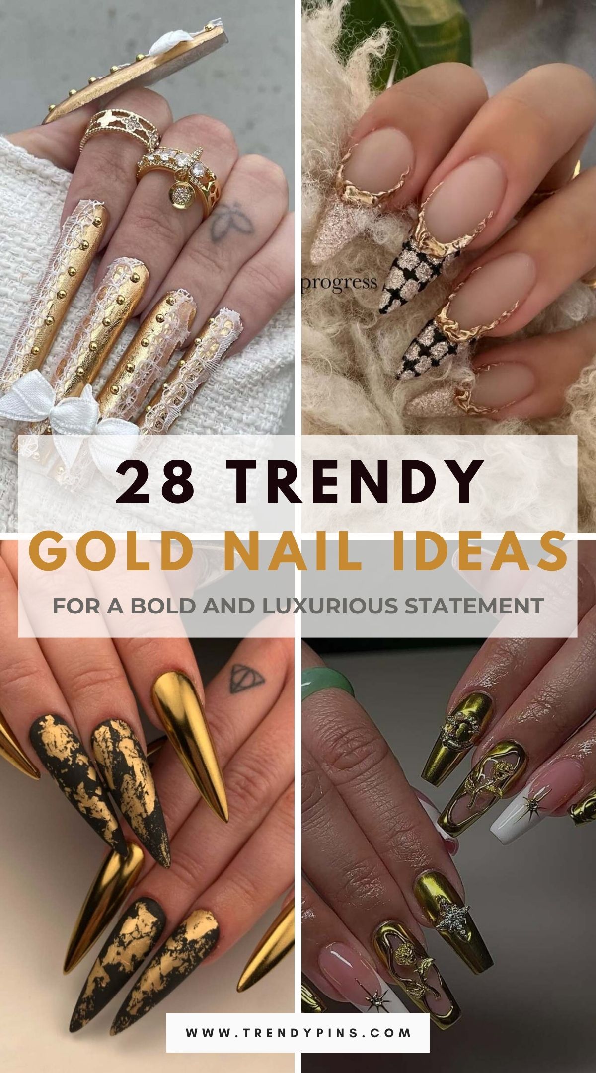 28 Stunning Gold Nail Design Ideas for a Luxurious Look