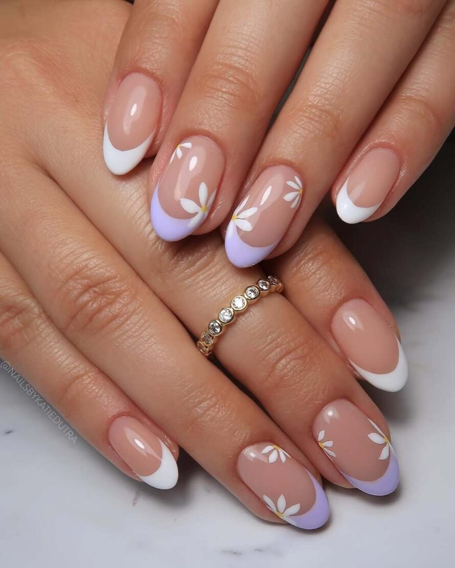 26 Beautiful Spring French Tip Nails with Florals and Pastels for a ...