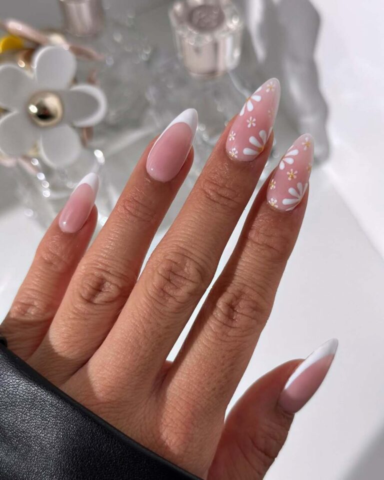 26 Beautiful Spring French Tip Nails with Florals and Pastels for a ...