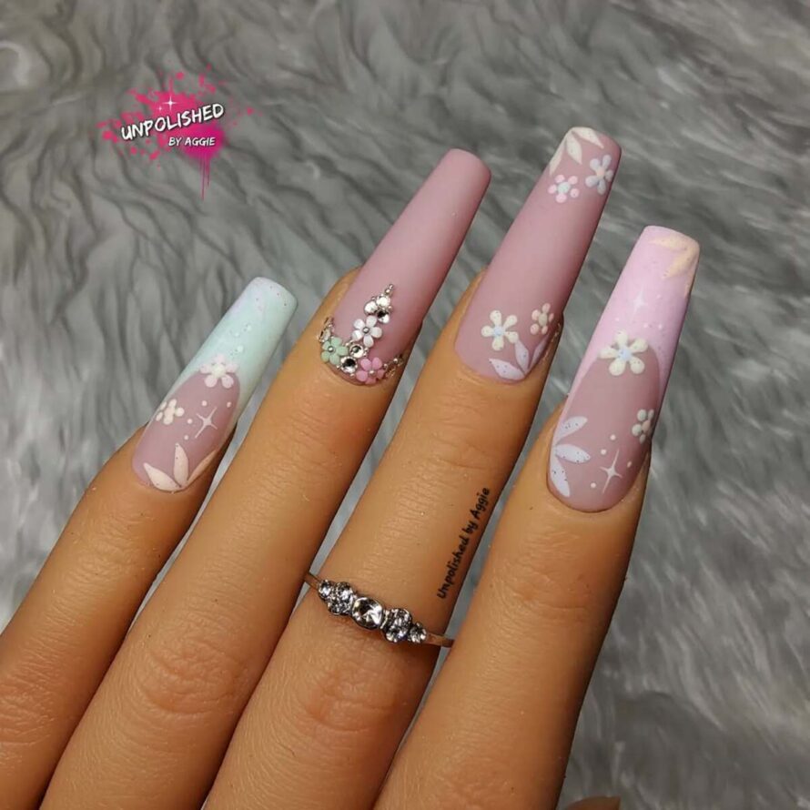 26 Beautiful Spring French Tip Nails with Florals and Pastels for a ...