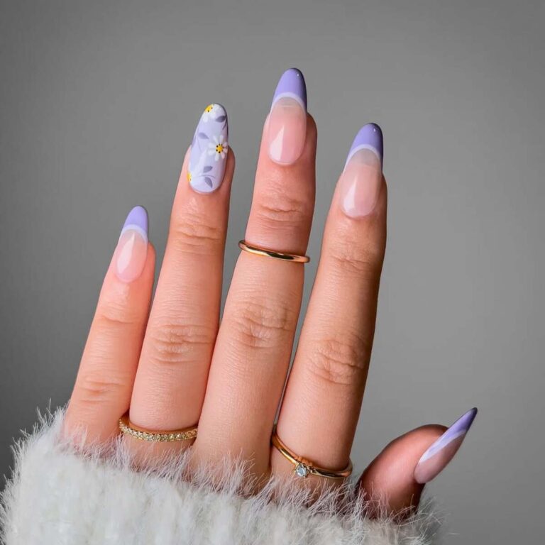 26 Beautiful Spring French Tip Nails with Florals and Pastels for a ...