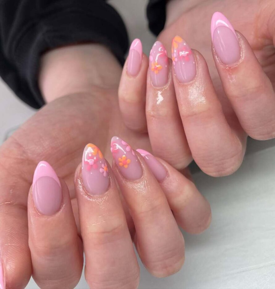 26 Beautiful Spring French Tip Nails with Florals and Pastels for a ...