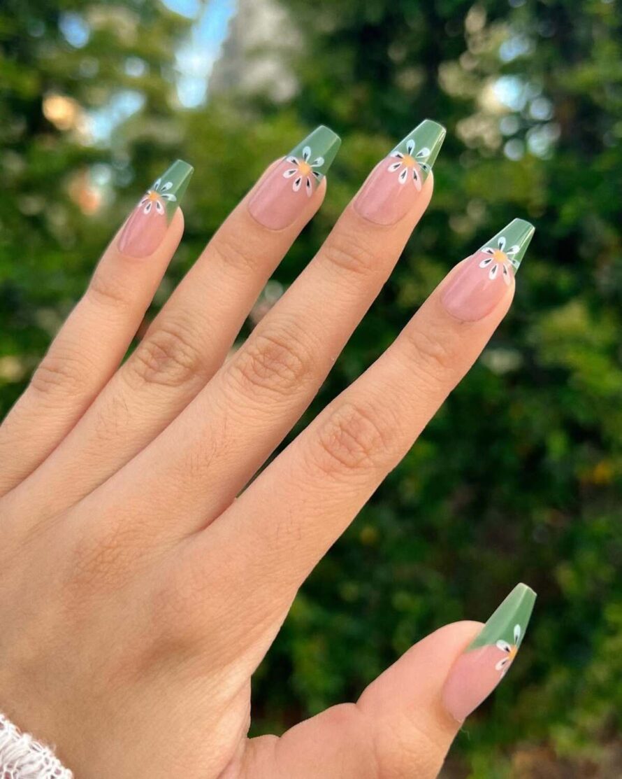 26 Beautiful Spring French Tip Nails with Florals and Pastels for a ...