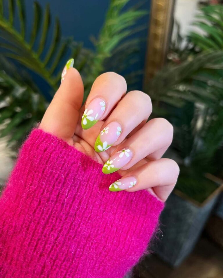 26 Beautiful Spring French Tip Nails with Florals and Pastels for a ...