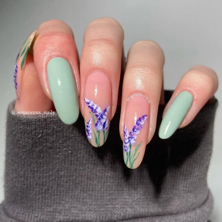28 Elegant Spring Nail Designs in Lavender and Mint Green to Try Now