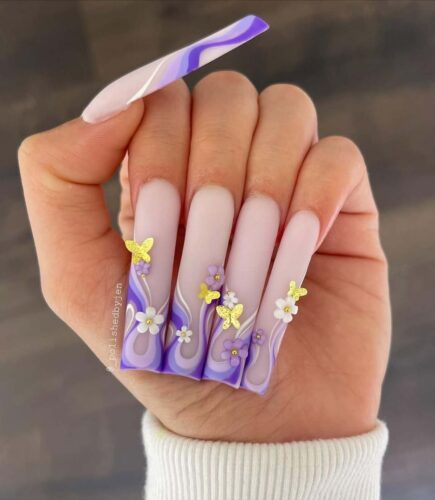 28 Matte Spring Nail Ideas Featuring Soft Blue and Nude Shades