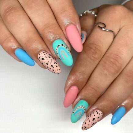 28 Matte Spring Nail Ideas Featuring Soft Blue and Nude Shades