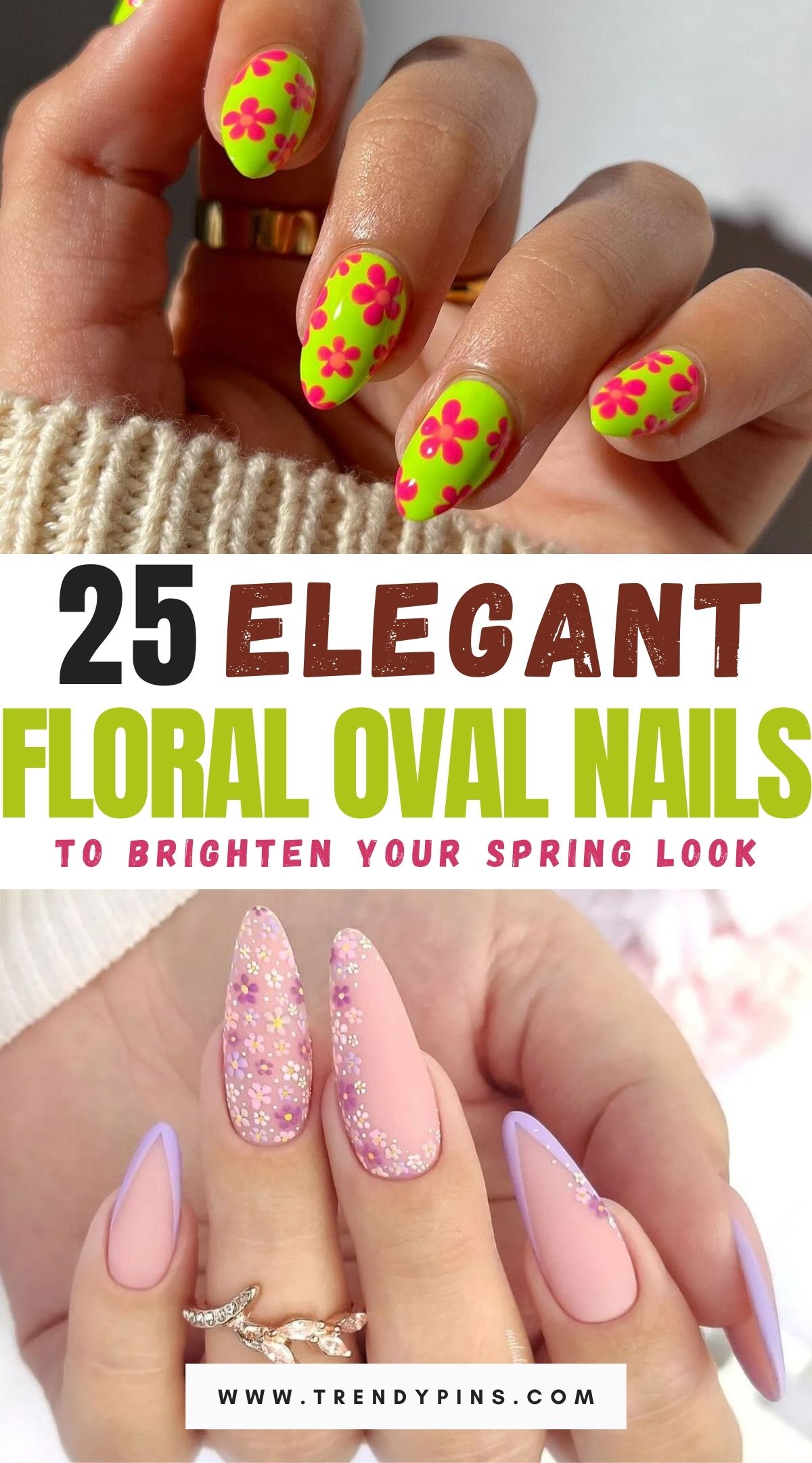 25 Gorgeous Oval Nails with Floral Accents Perfect for Spring 2025