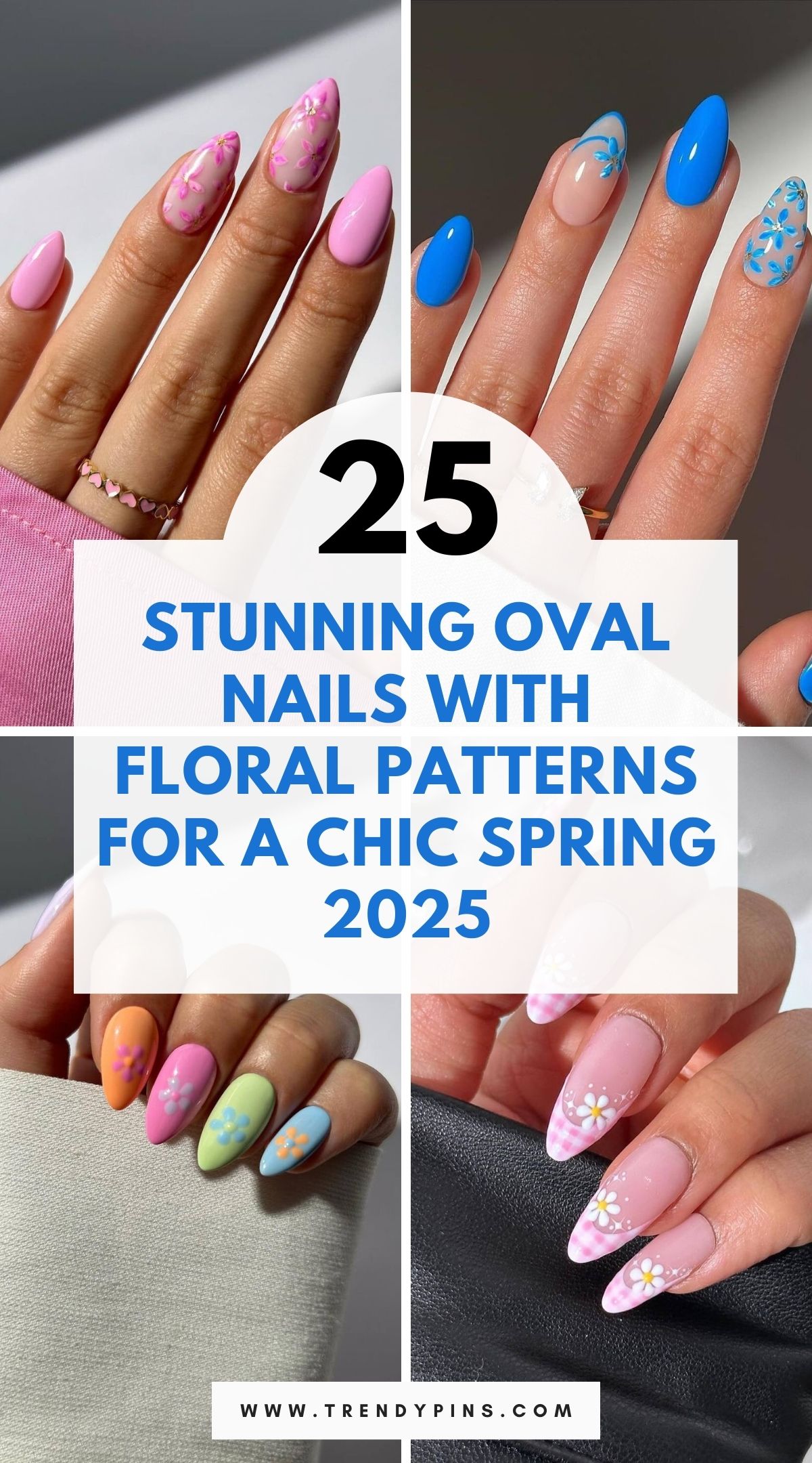 25 Gorgeous Oval Nails with Floral Accents Perfect for Spring 2025