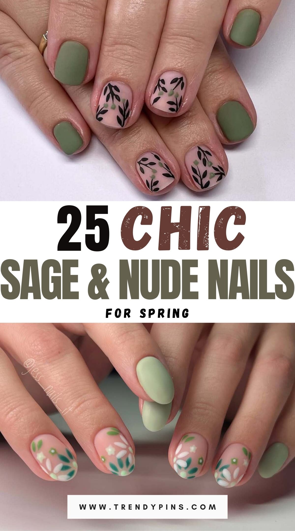 25 Soft Matte Spring Nails in Sage Green and Nude for a Minimalist Look