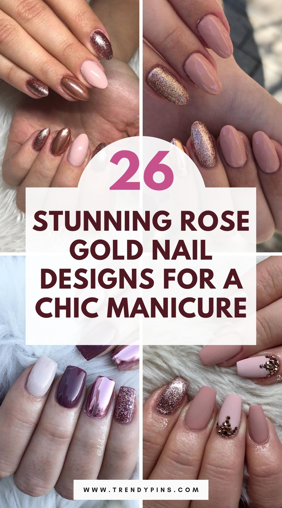 26 Gorgeous Rose Gold Nails for a Classy Spring Manicure