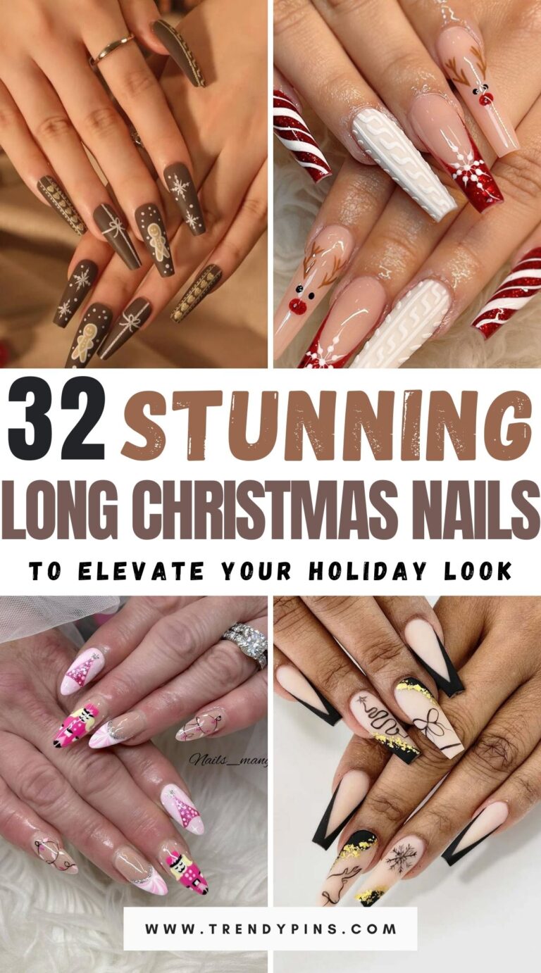 32 Stunning Long Christmas Nails To Inspire Your Festive Look